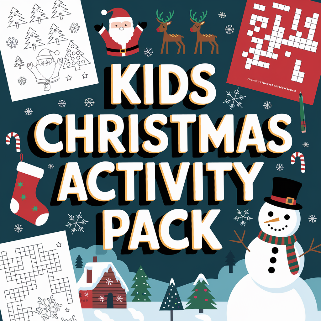 Kids Christmas Activity Sheets – Printable Holiday Fun Pack – Quick ...