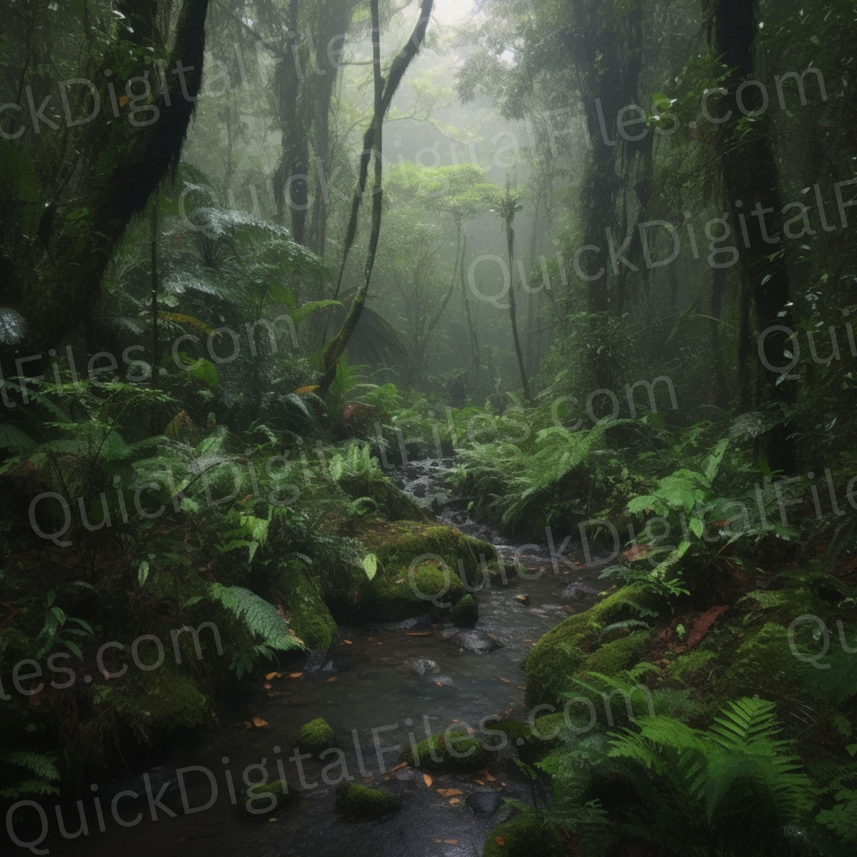 Rainforest Light: Serene Digital Download in PNG – Quick Digital Files