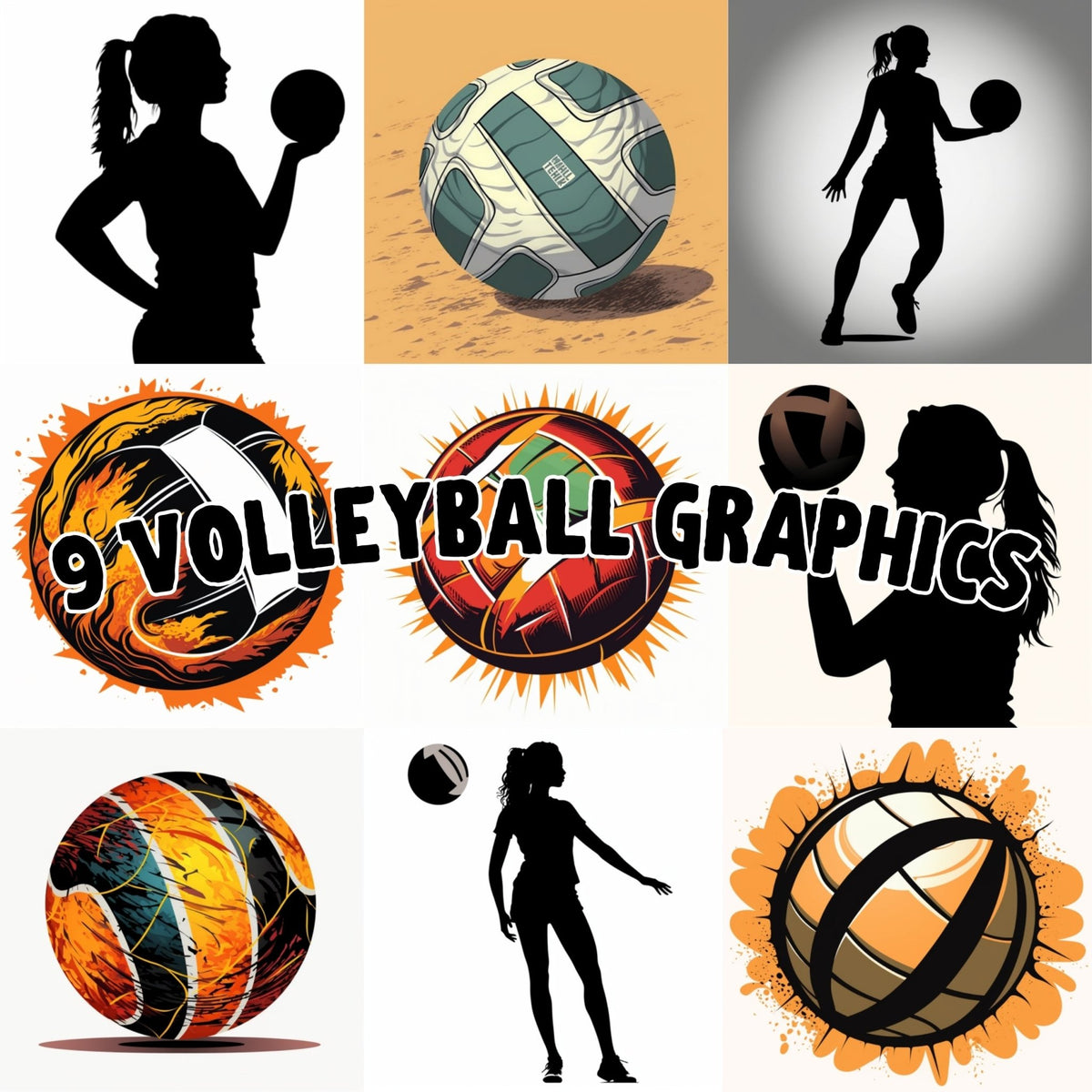 Download Vibrant Volleyball Graphics: 9 Clipart Images for Sports ...