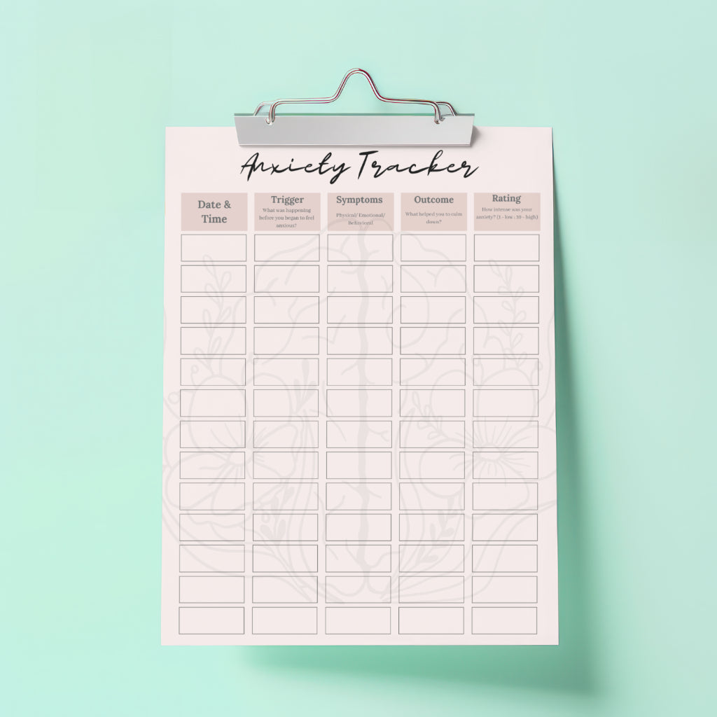 Printable Anxiety Tracker PDF - Monitor Your Anxiety at Home – Quick ...