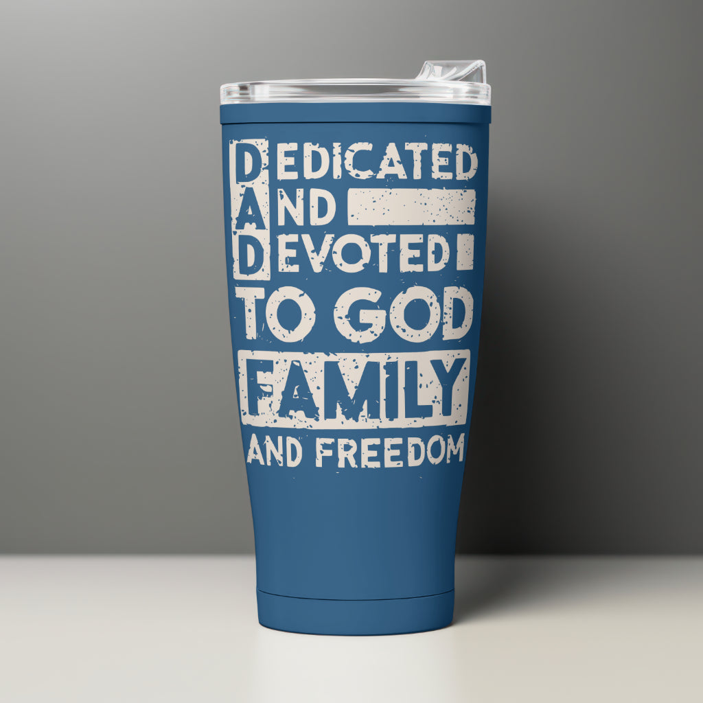 Dad Themed SVG PNG - Dedicated and Devoted to God, Family, and Freedom ...