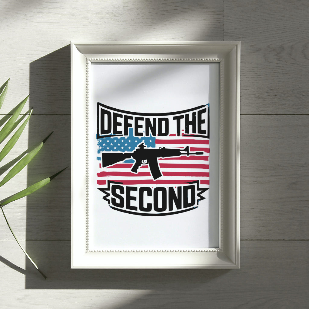 Defend the Second - American Flag and Rifle Graphic Download – Quick ...