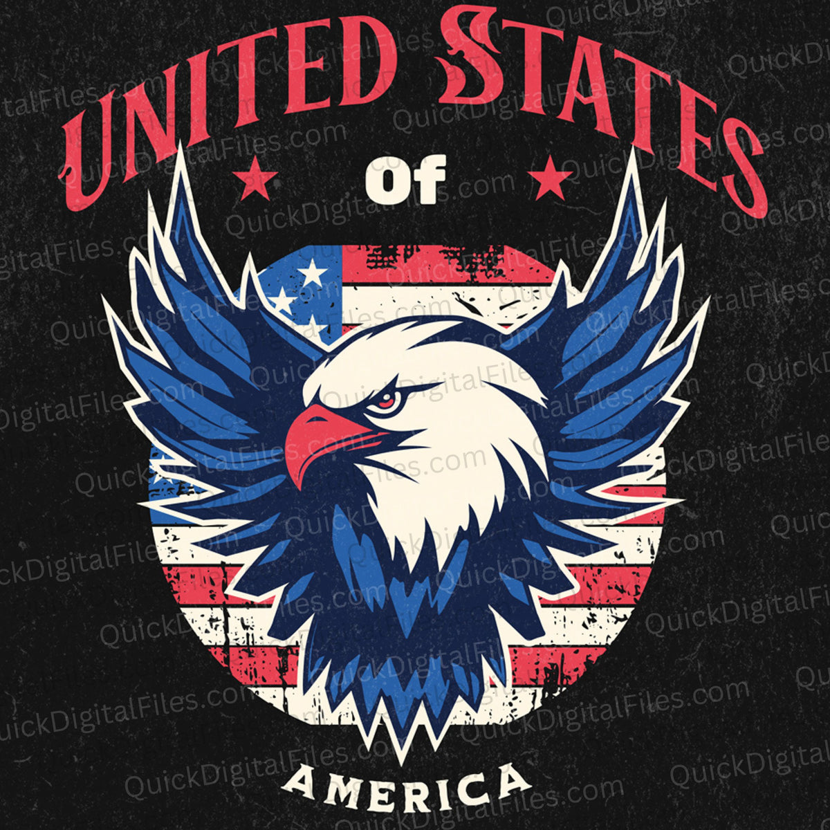 Patriotic Eagle "United States Of America" Graphic Design – Quick ...