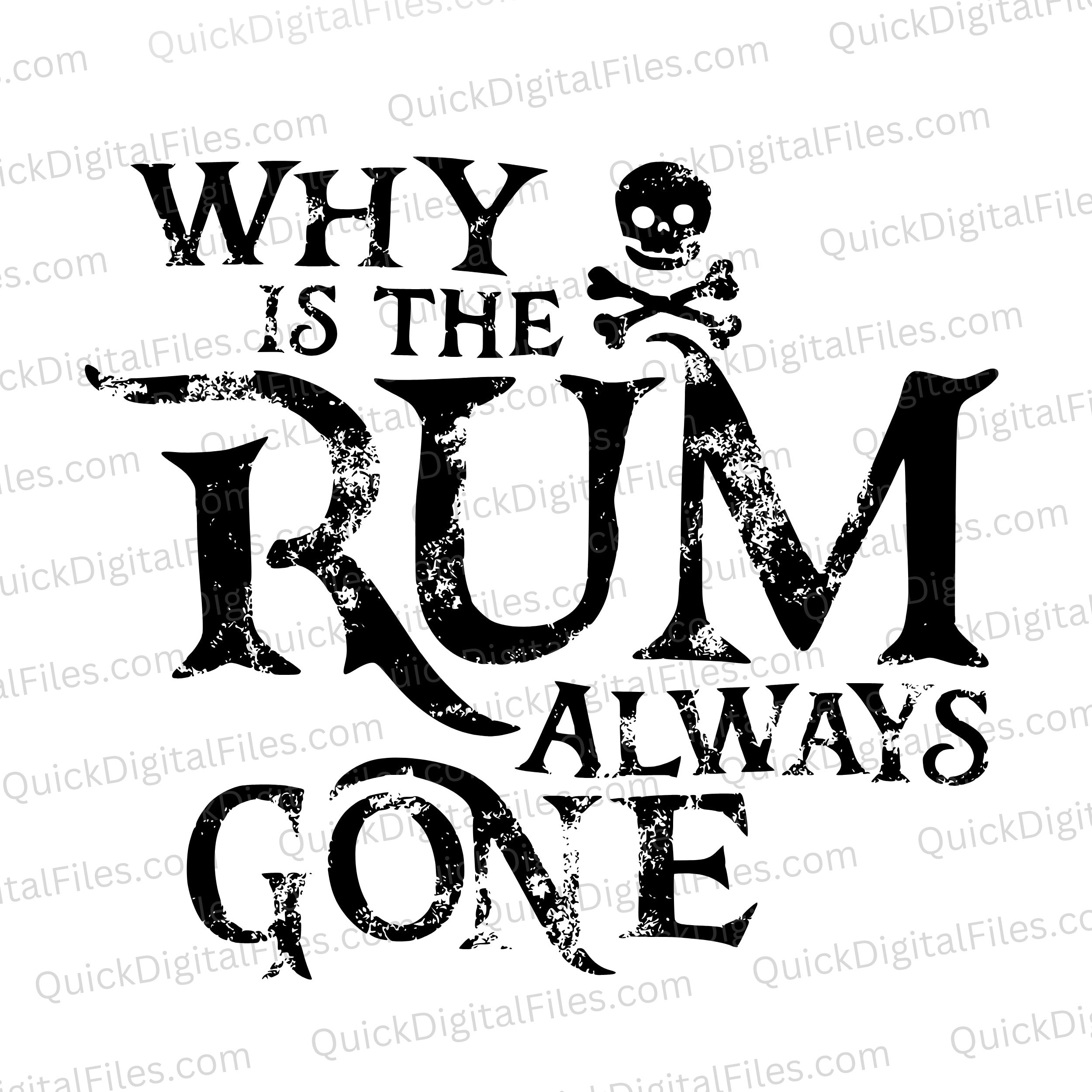 "Why Is The Rum Always Gone?" Pirate SVG | Distressed Nautical Design ...