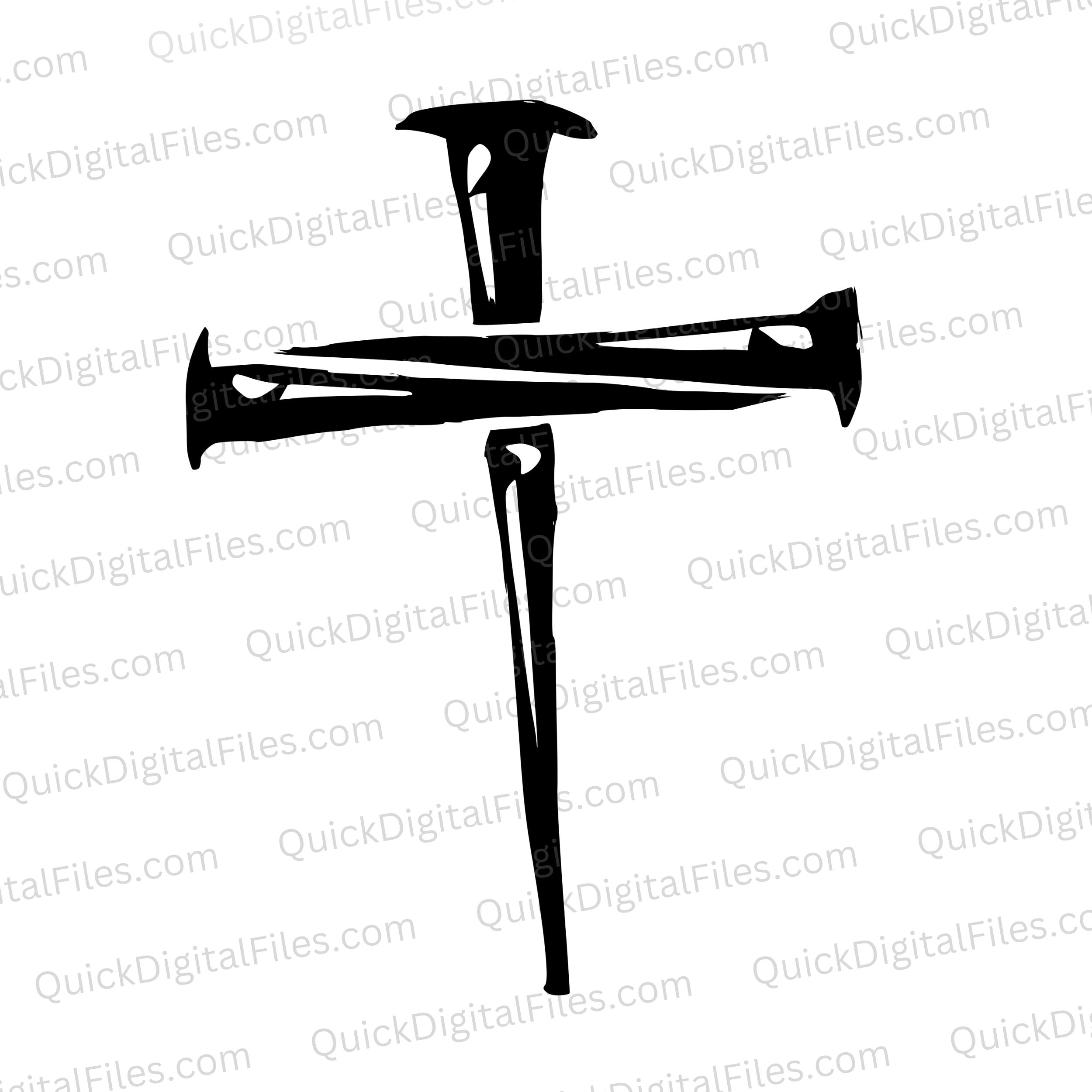Nail Cross - Symbolic Christian Graphic Download – Quick Digital Files