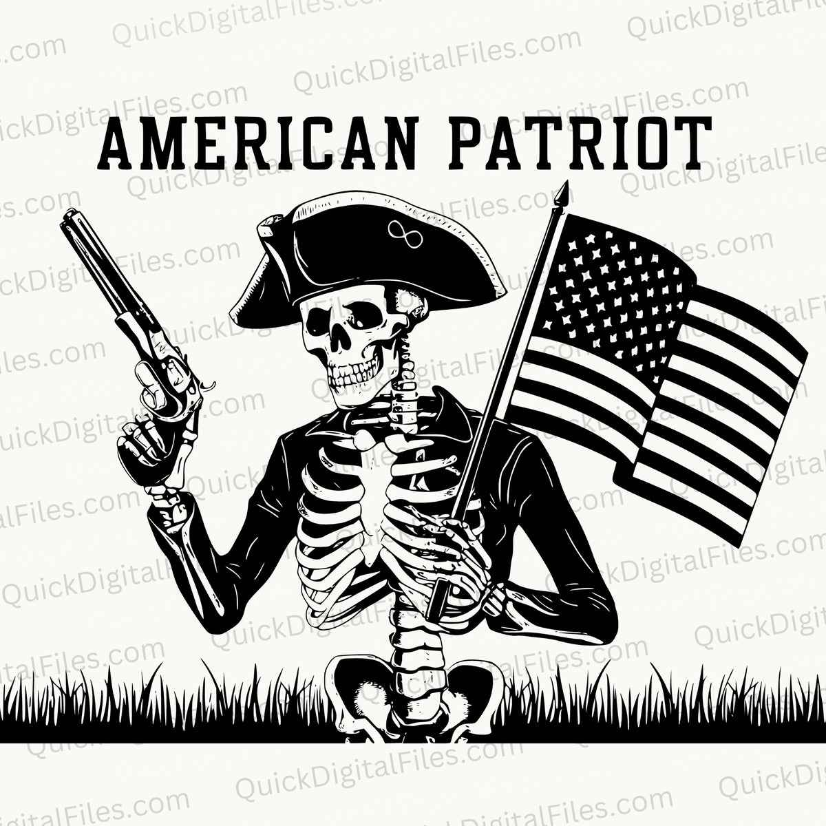 "American Patriot" Skeleton Graphic | Patriot SVG Download – Quick ...