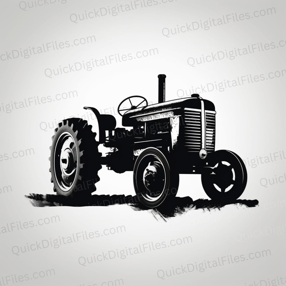 Vintage Tractor Silhouette Vector Logo PNG Download – Quick Digital Files