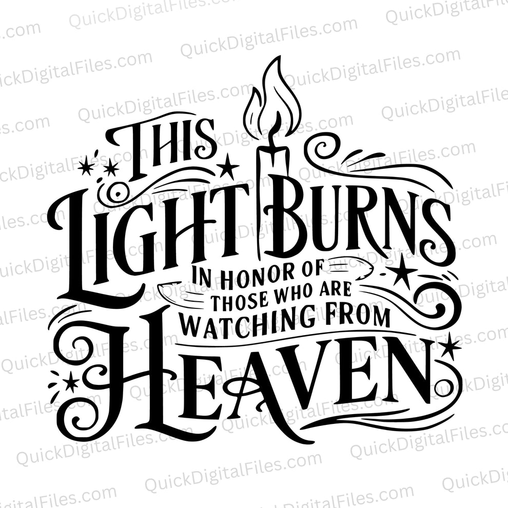 This Light Burns in Honor - Memorial Candle Graphic – Quick Digital Files
