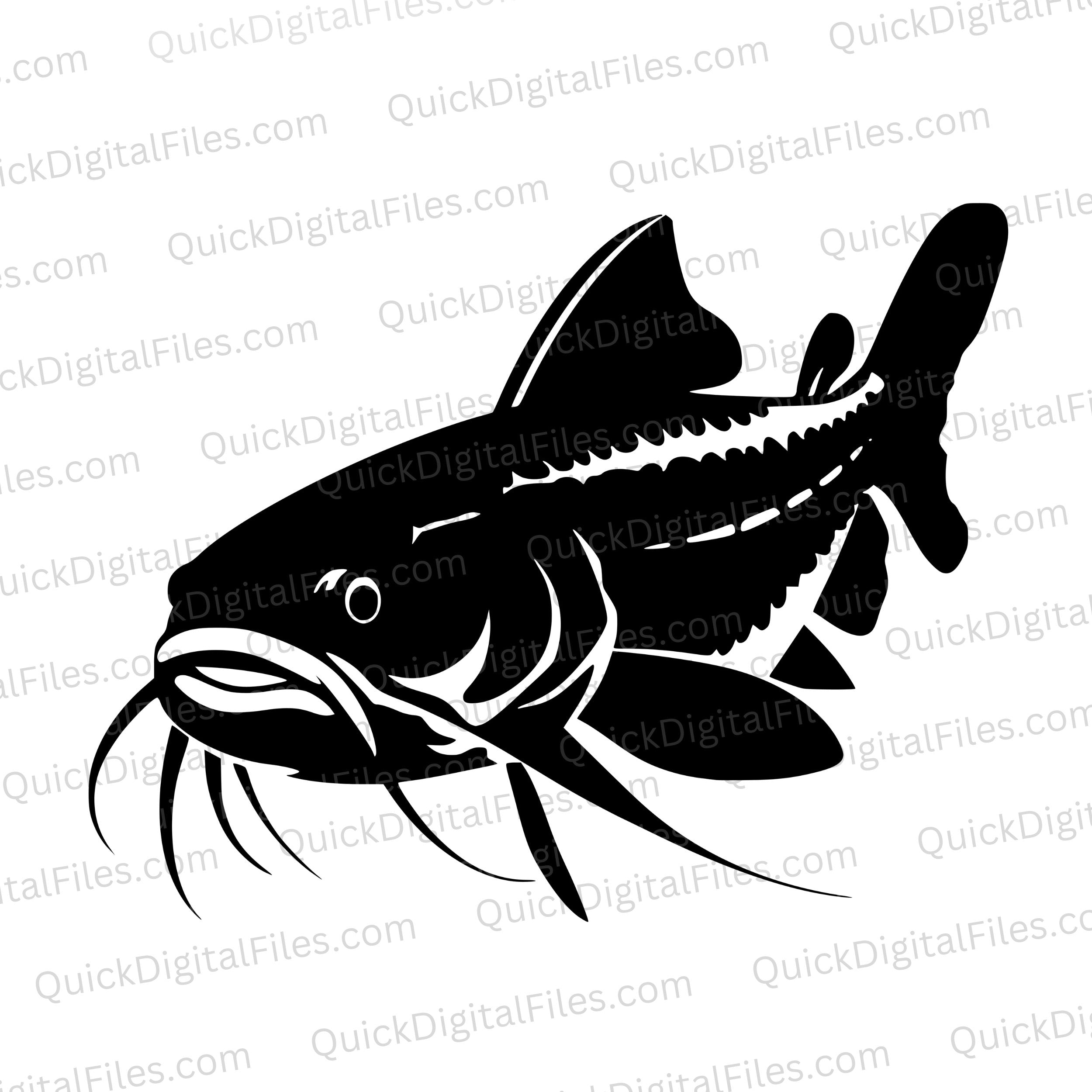 Catfish SVG - Flathead Catfish Silhouette for Crafts – Quick Digital Files