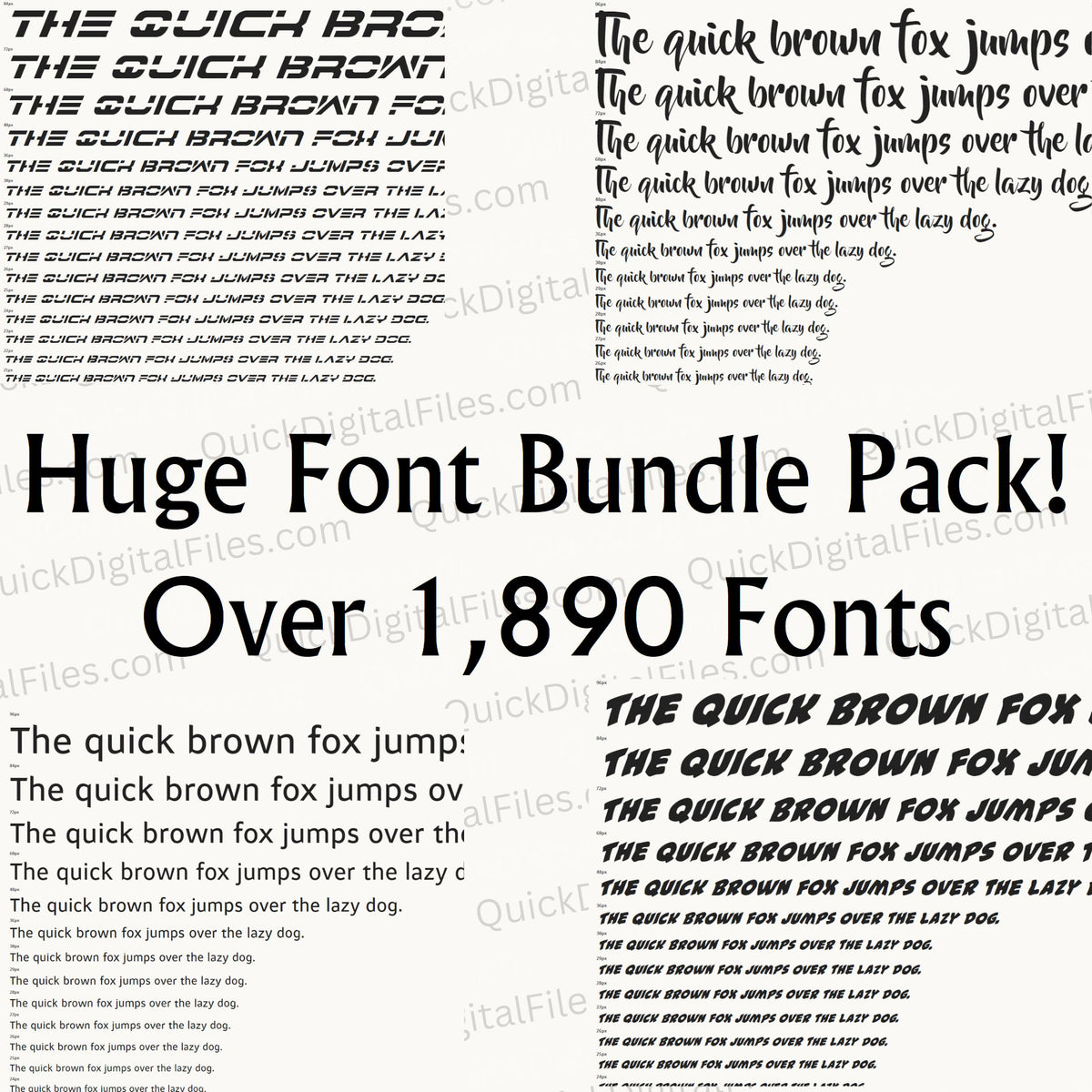 Huge Font Bundle Pack - Over 1,890 Fonts for Instant Download – Quick ...