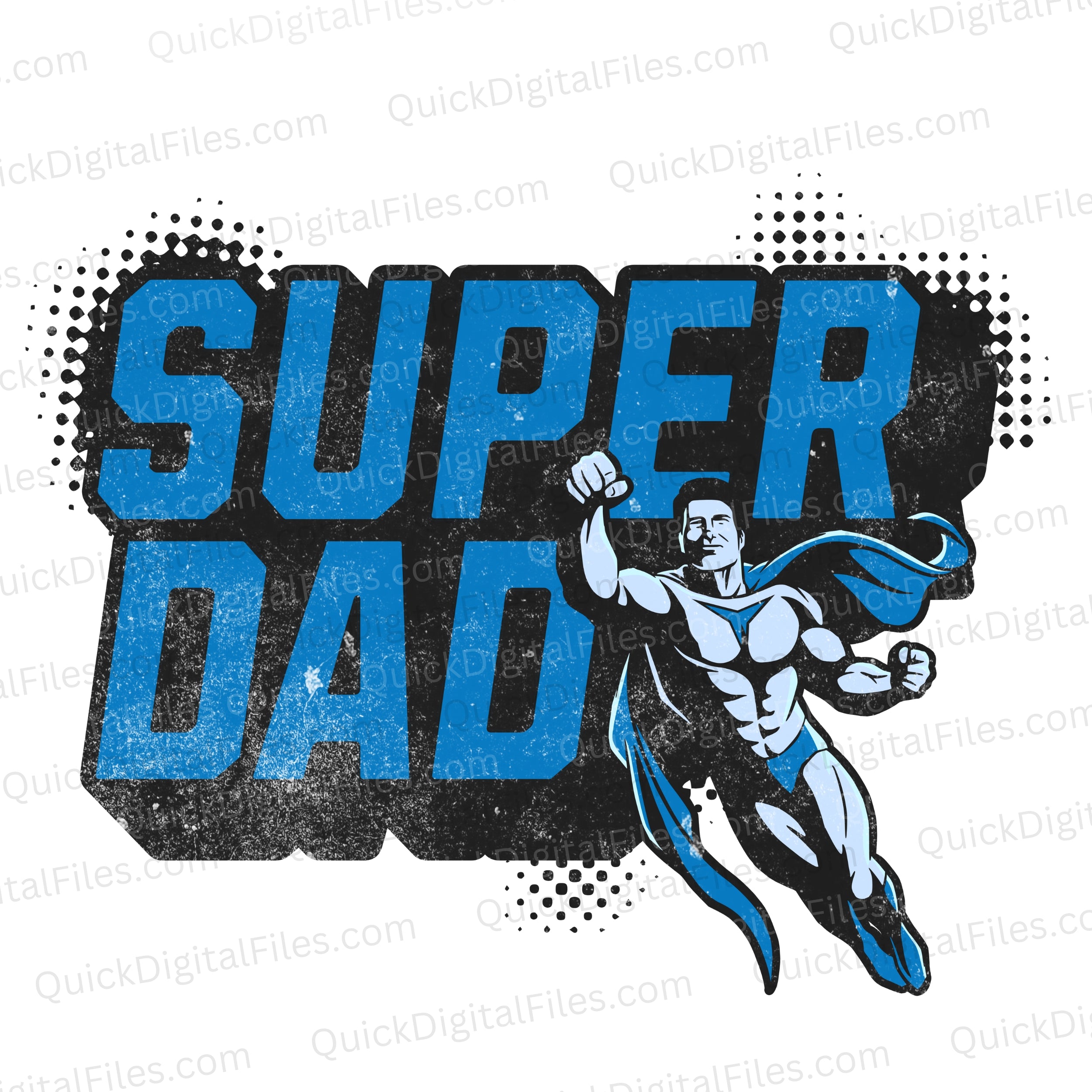 Super Dad SVG – Comic Book Style Superhero Dad Logo – Quick Digital Files