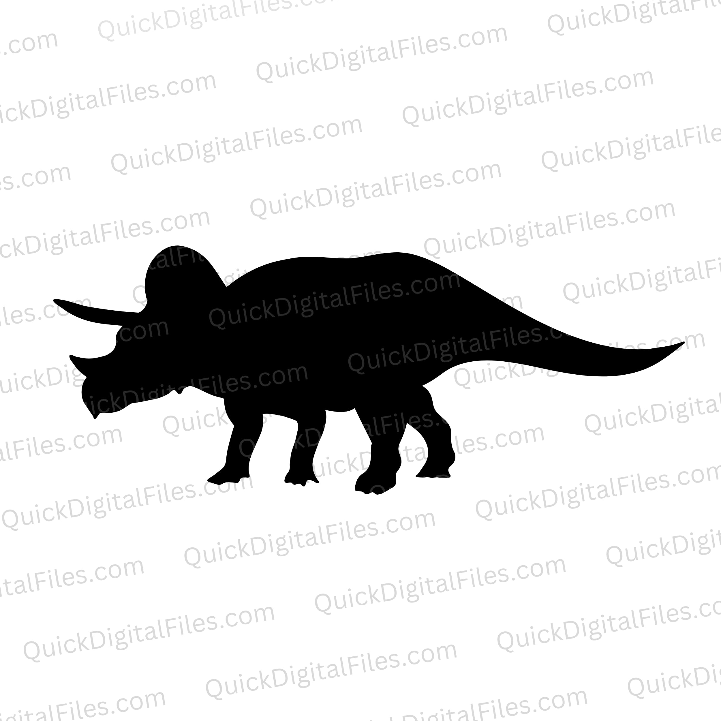 Triceratops Clipart Silhouette - SVG, PNG, DXF for Crafts – Quick ...