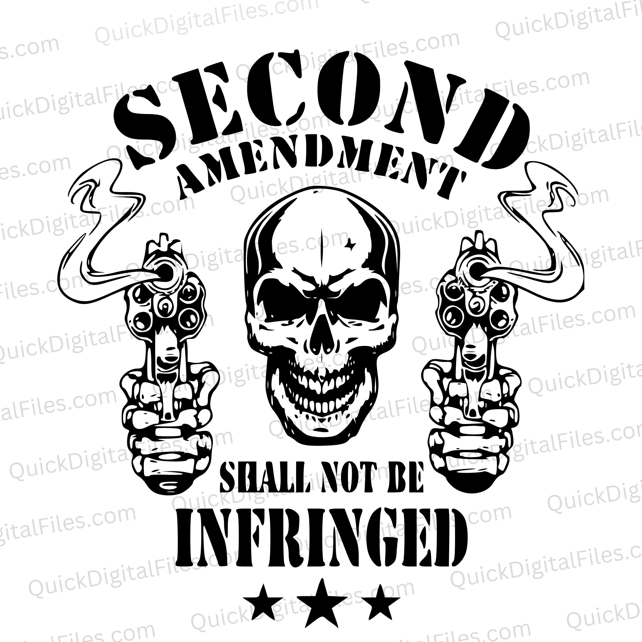 Second Amendment Shall Not Be Infringed -Skeleton Revolver SVG – Quick ...