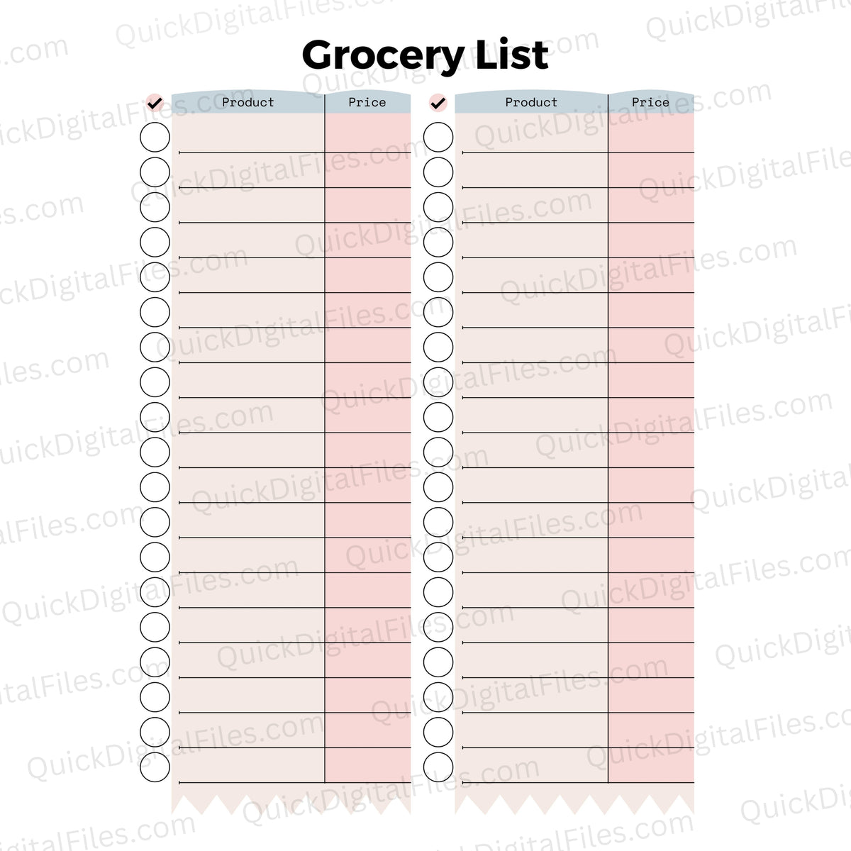 Free Grocery Shopping List Printable PDF - Download & Stay Organized ...