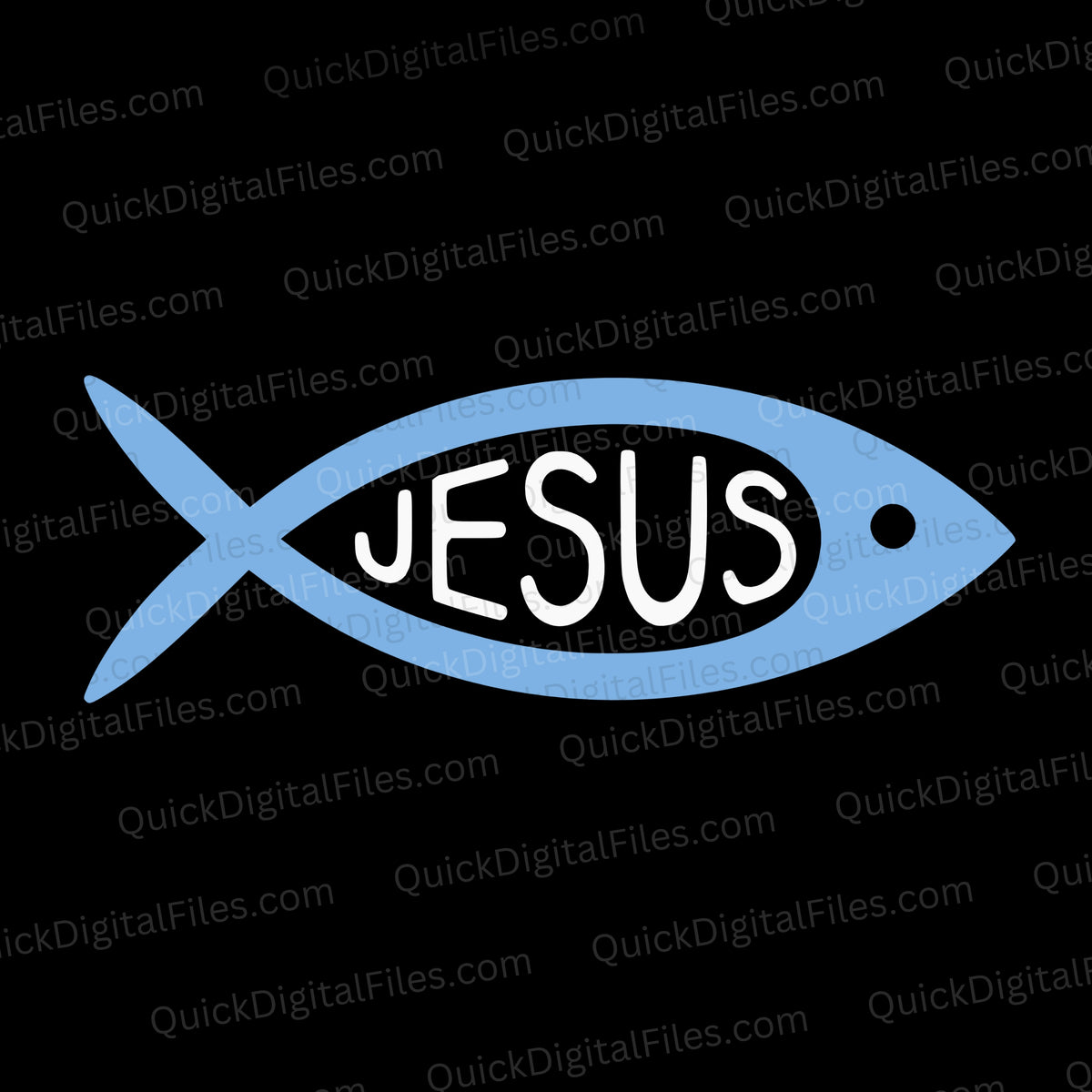 Jesus Fish SVG | Christian Symbol Design in Blue, Black & White – Quick ...