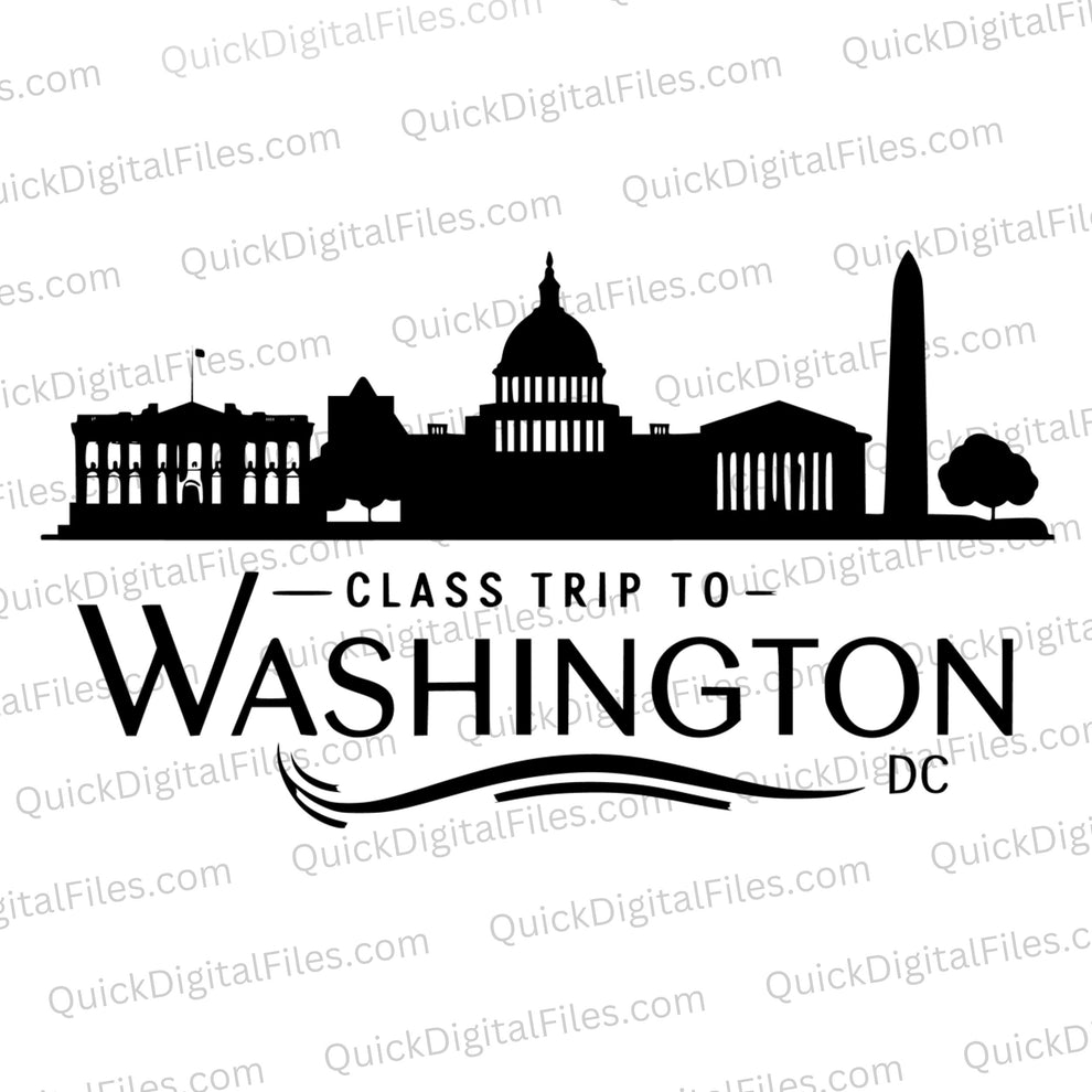 Class Trip to Washington DC: Skyline Graphic Art SVG PNG JPEG Download ...