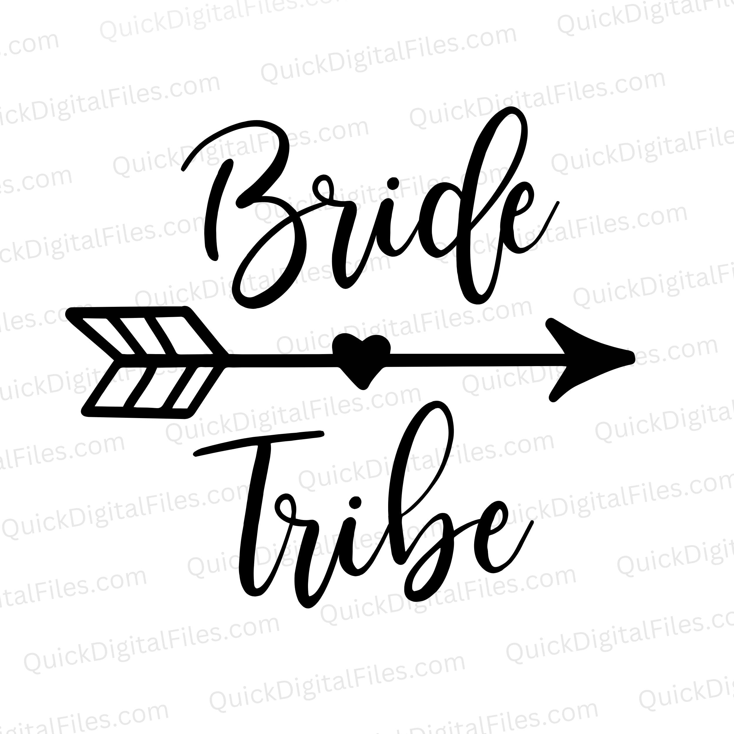 Bride Tribe SVG – Wedding Party Script Font with Love Arrow – Quick ...