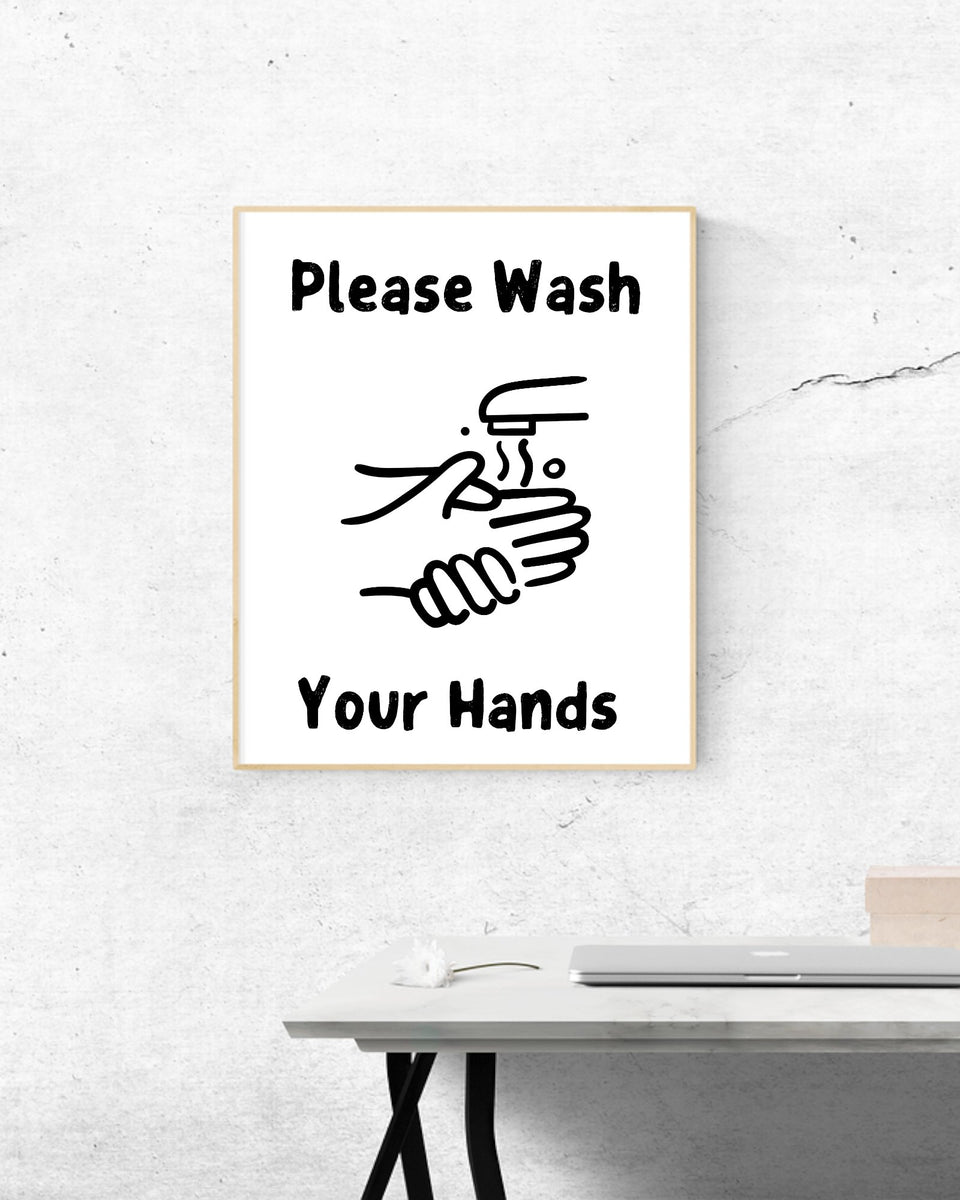 Please Wash Your Hands - Health Reminder Graphic Download – Quick ...