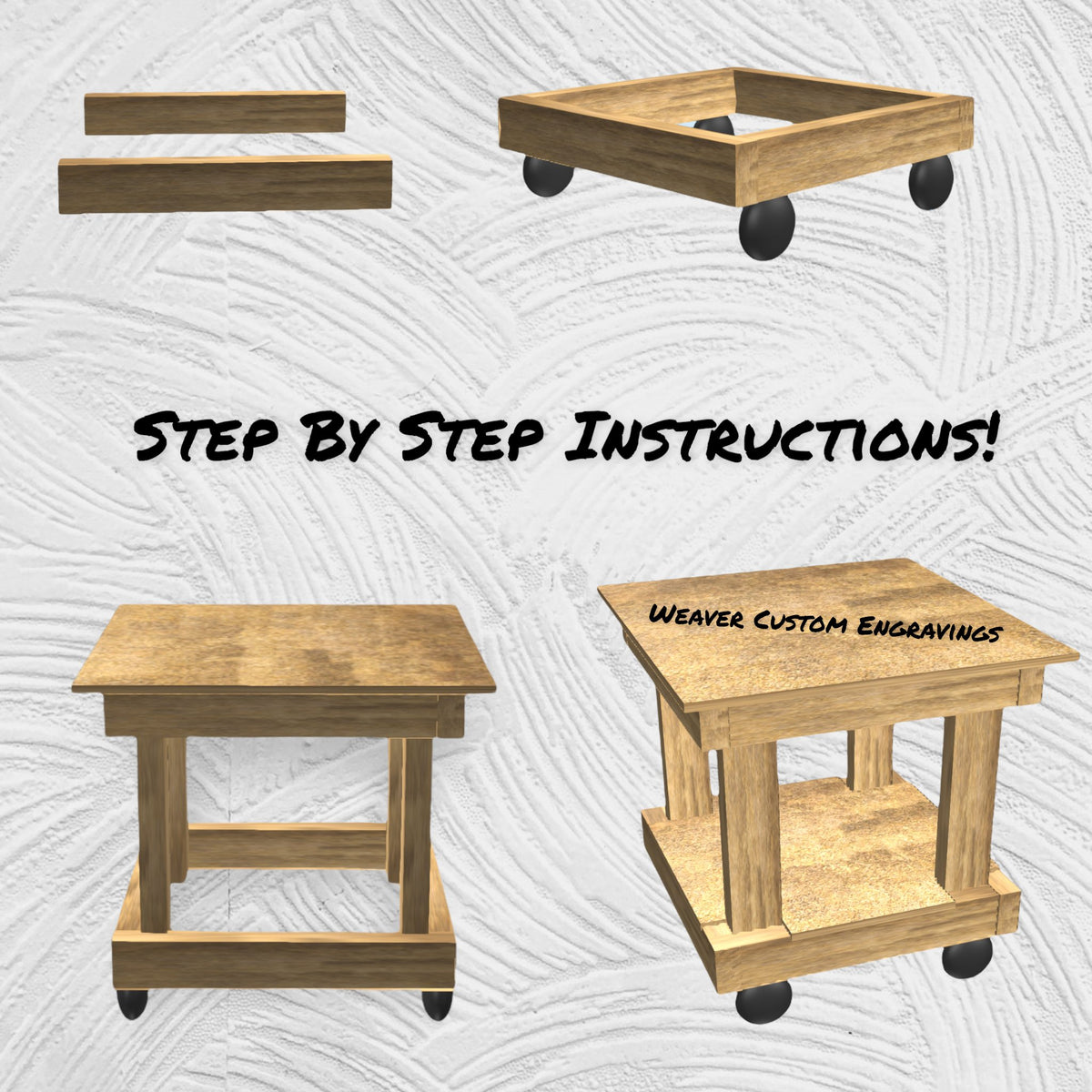 Build Your Own Workbench - Rolling Square Table Plans Download – Quick ...