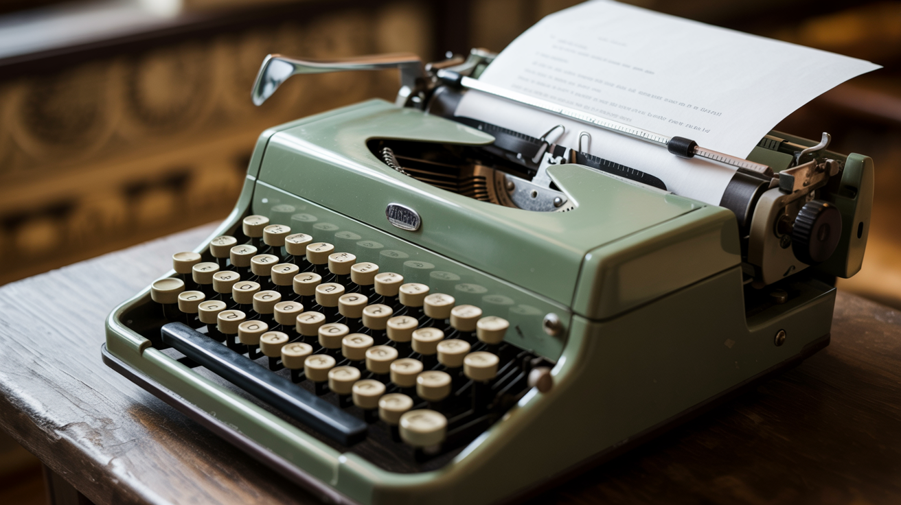 Vintage Typewriter Keys Writing – 6s Cinematic Stock Video with Sound ...