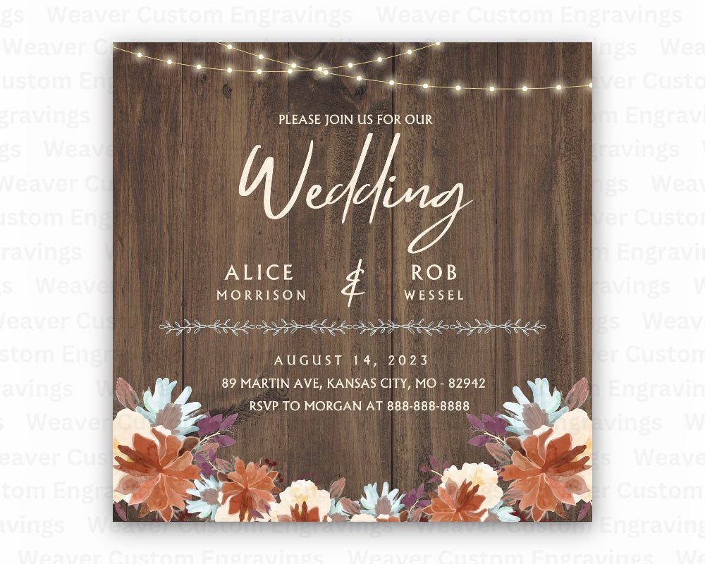 August Wedding Invitation Templates
